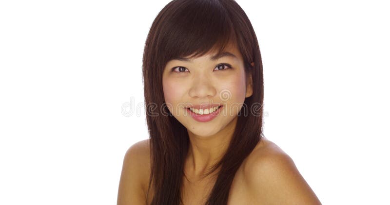 Chinese Woman Standing in White Underwear Stock Photo - Image of move ...