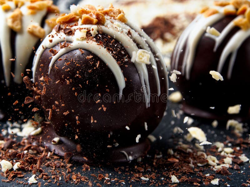 Sweet chocolate balls stock photo. Image of desert, balls - 80809672
