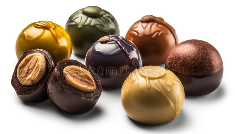 Sweet Chocolate Balls, a Gourmet Indulgence in a Shiny Sphere Generated ...