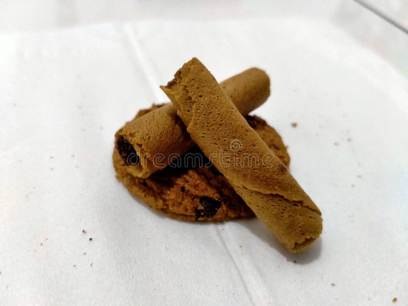 Sweet Chocolate Biscuits and Chocolate Sticks Stock Photo - Image of ...