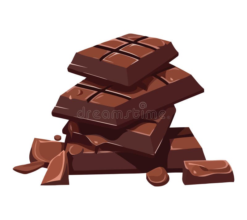 Sweet Chocolate Candy Stack Isolated on White Background Stock Vector ...