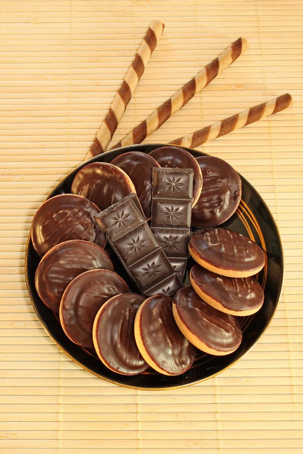 Sweet chocolate cookies stock photo. Image of sweet, snack - 12040952