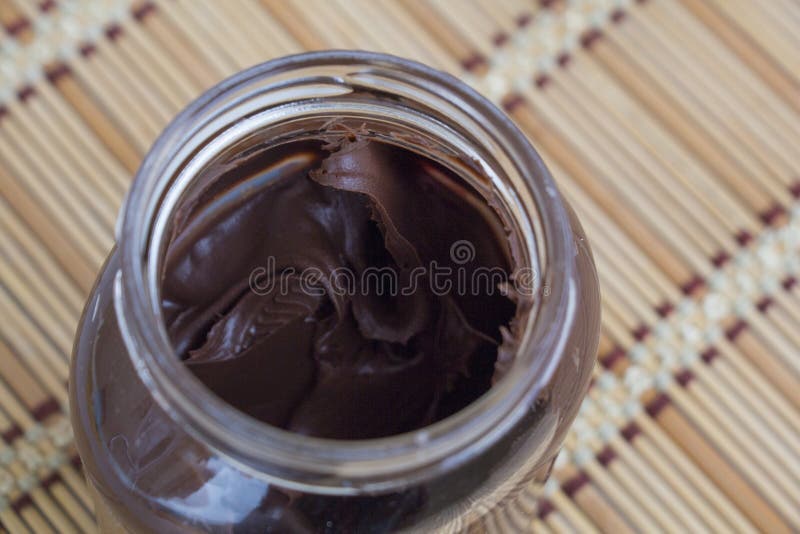 Sweet Chocolate Cream in Jar Stock Photo - Image of glass, food: 80565500
