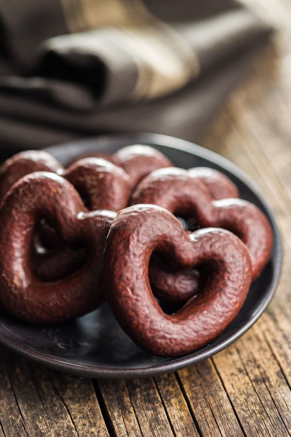 Sweet Chocolate Hearts on Plate Stock Image - Image of confectionery, brown: 270026637
