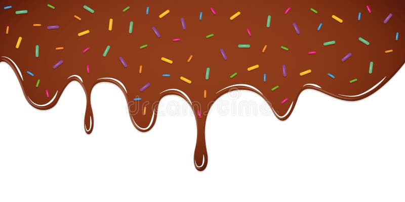 Melting Chocolate Glaze With Sprinkles Stock Vector - Illustration of ... Melting Chocolate Glaze With Sprinkles Stock Vector - Illustration of ...