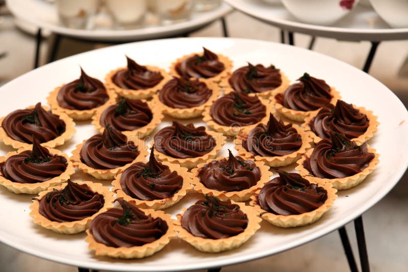 Sweet chocolate mini tart stock photo. Image of chocolate - 46225354