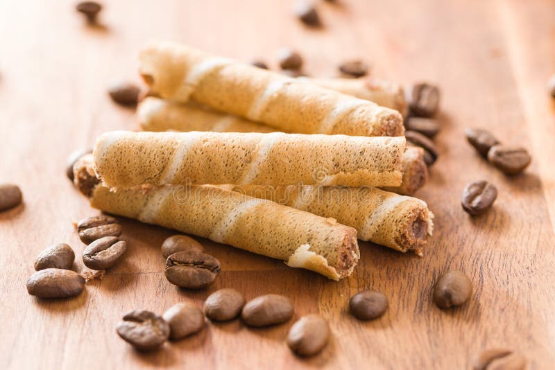 Sweet Chocolate Waffle Rolls. Stock Image - Image of stack, calorie ...