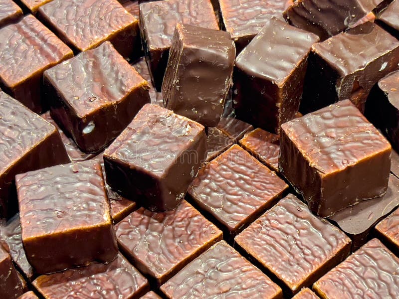 Sweet Chocolates of Square Shape Stock Image - Image of stack ...