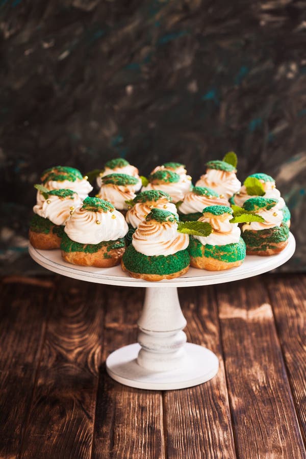 Sweet choux pastry stock image. Image of food, icing - 91691313