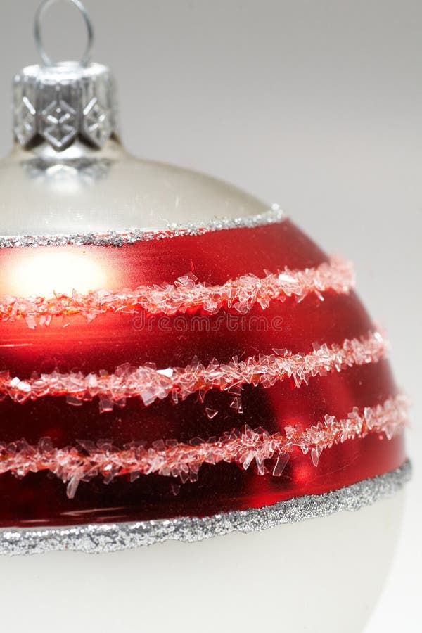 Red Christmas Ball in Silver Garland Stock Image - Image of holiday ...