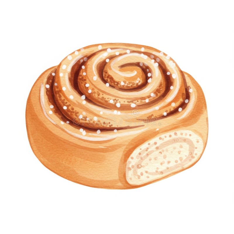 Sweet Cinnamon Roll Pastry Dessert Food Stock Illustration ...