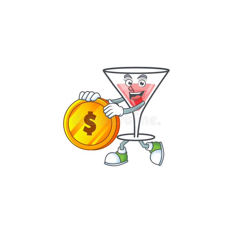 Sweet Cocktail Isolated with the Mascot Bring Coin Stock Vector ...