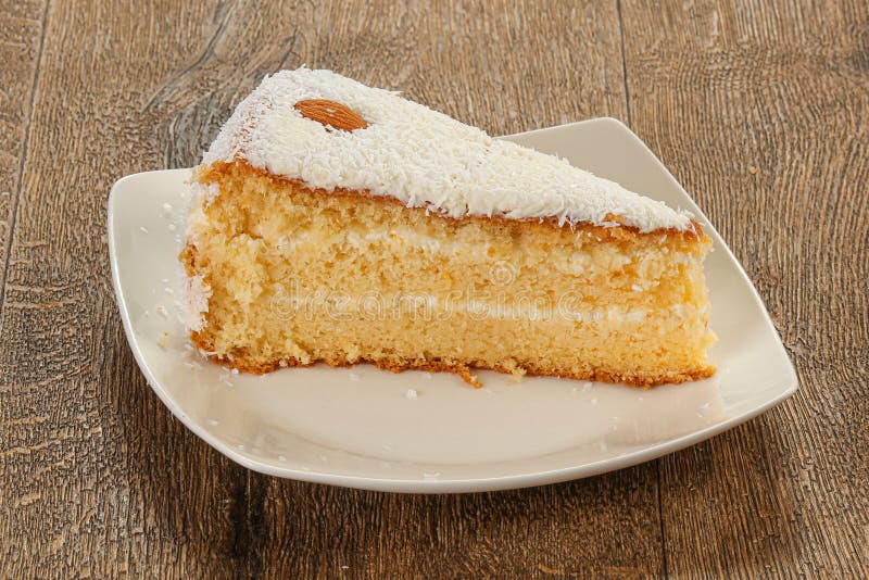 Sweet Coconut Cake with Cream Stock Photo - Image of layer, pastry ...