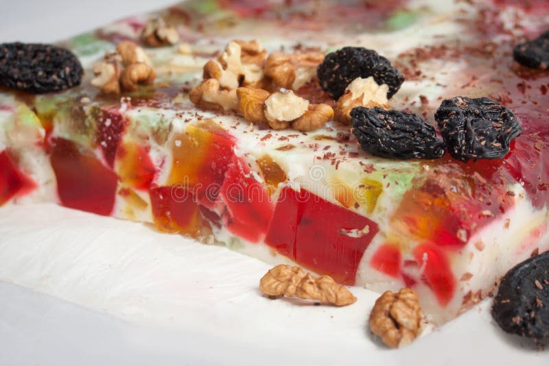 Sweet Cold Red Jelly Pie with Prune Stock Image - Image of candy, food ...