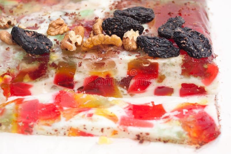 Sweet Cold Red Jelly Pie with Prune Stock Photo - Image of jelly, diet ...