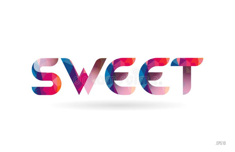 Sweet Typography Text with Love Heart Stock Vector - Illustration of ...