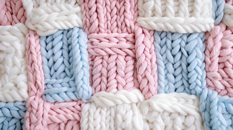 Sweet Colored Square Knitting Pattern Stock Illustration - Illustration ...