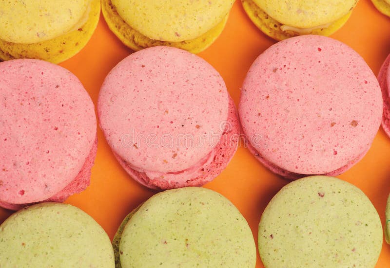 Sweet and Colourful French Macaroons or Macaron, Top View Stock Image ...