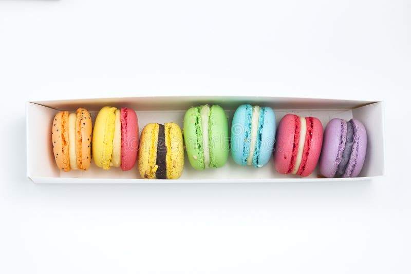 French Macaroons. Three Colorful Macaroons Stock Image - Image of ...