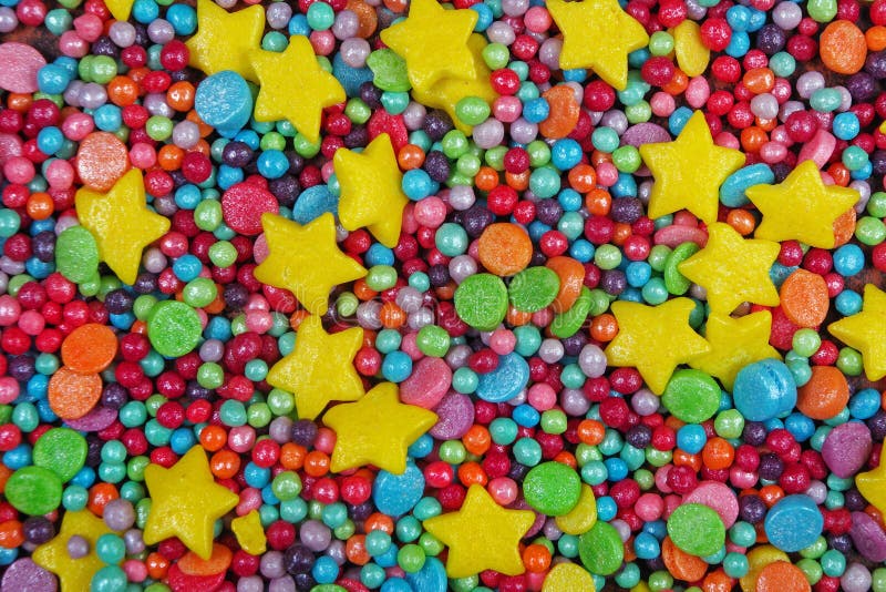 Confectionery Powder Blue Stars and Hearts in Jars Stock Photo - Image ...