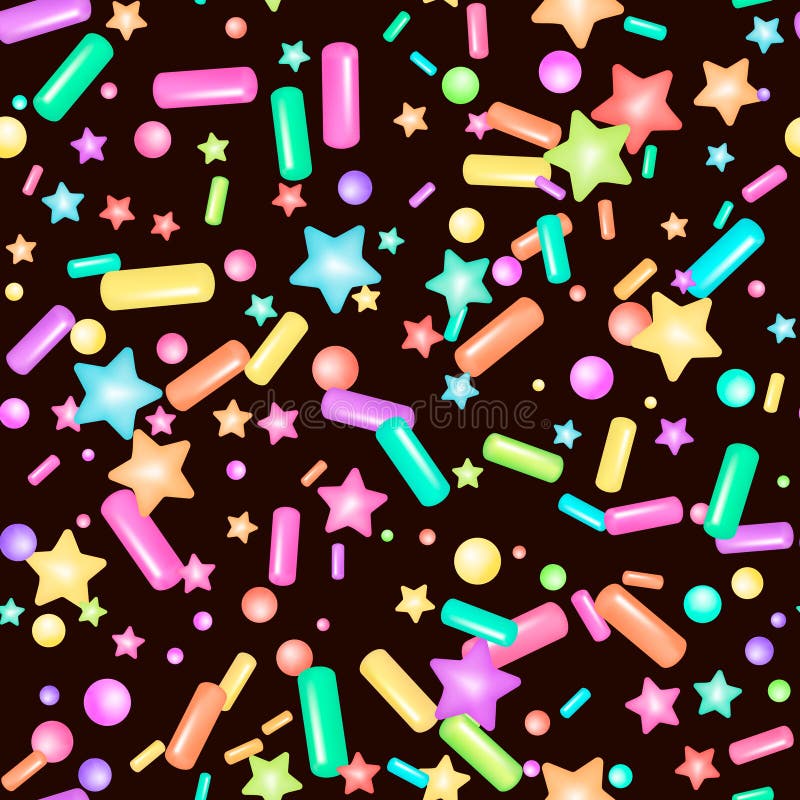 Sweet Confetti Seamless Pattern Stock Illustration - Illustration of ...