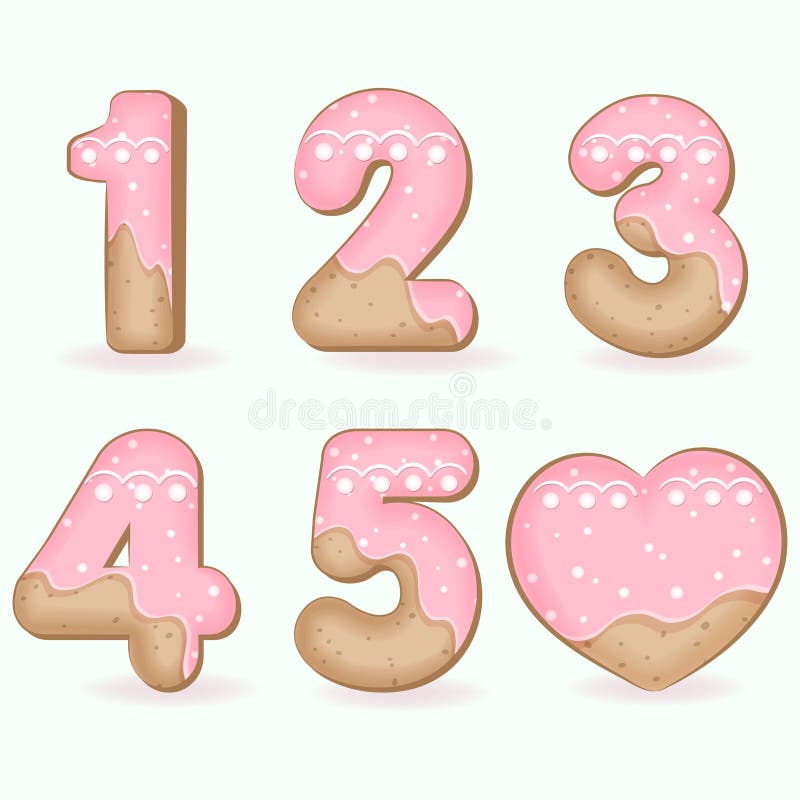 Sweet Cookie Number, Font Number Stock Vector - Illustration of vector ...