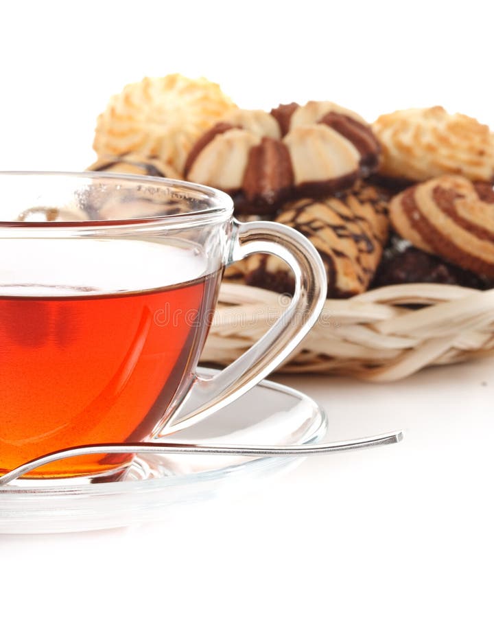 Cup of tea and cookies stock image. Image of drinks, foods - 9695999