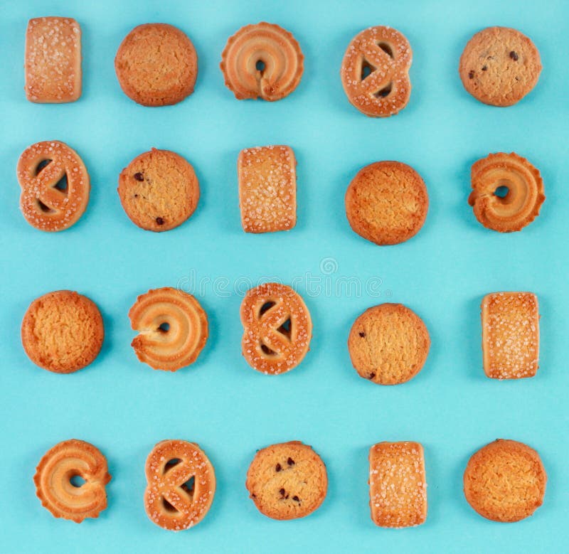 Cookies of Different Varieties Close-up Top View,isolated on White ...