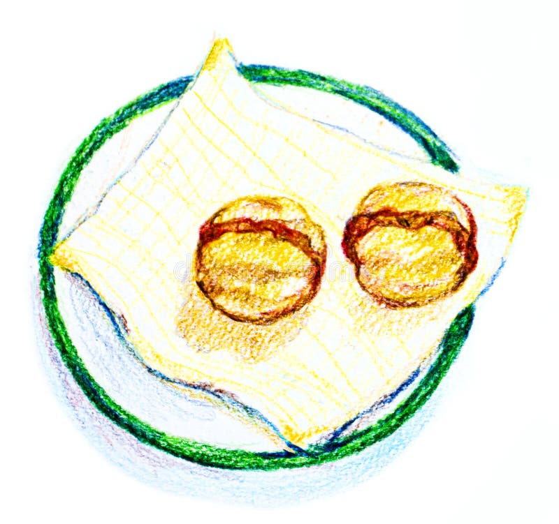 Sweet Cookies Nuts on a Napkin on a White Background Stock Illustration ...