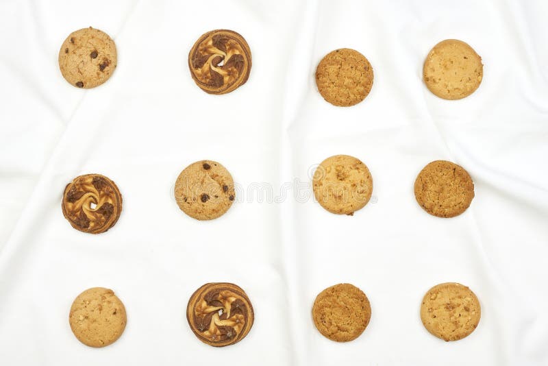 Sweet cookies on white stock photo. Image of food, dessert - 198686950
