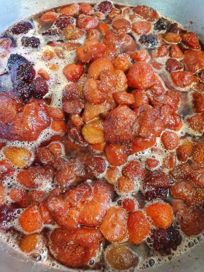 Sweet cooking red fruits stock image. Image of dish - 180341669