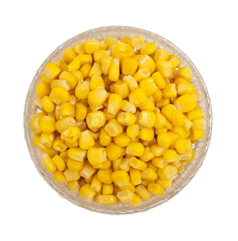 Sweet Corn in a Crystal Dish, Isolated. Stock Image - Image of farming ...
