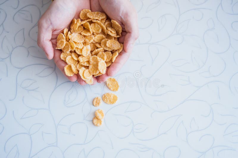 Sweet Corn Flakes for Breakfast Stock Photo - Image of cereal, children ...