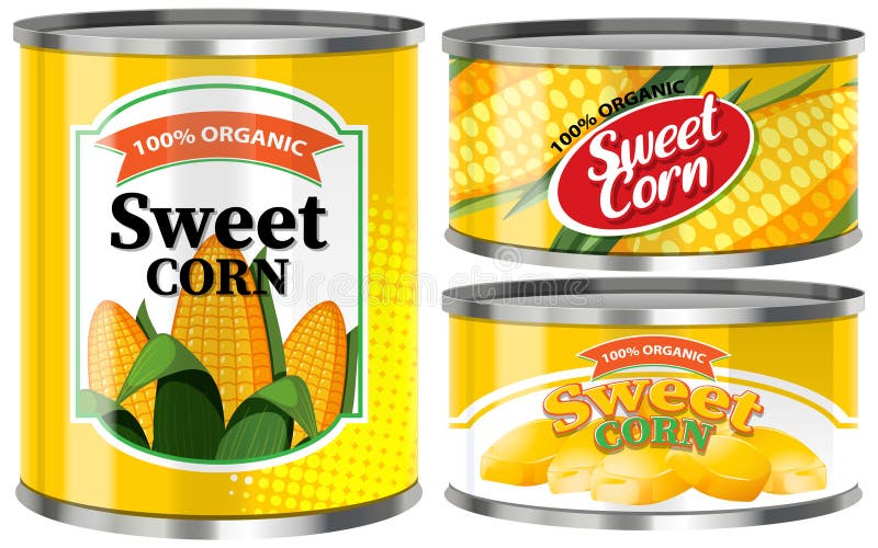 Sweet Corn Food Cans Collection Stock Vector - Illustration of ...