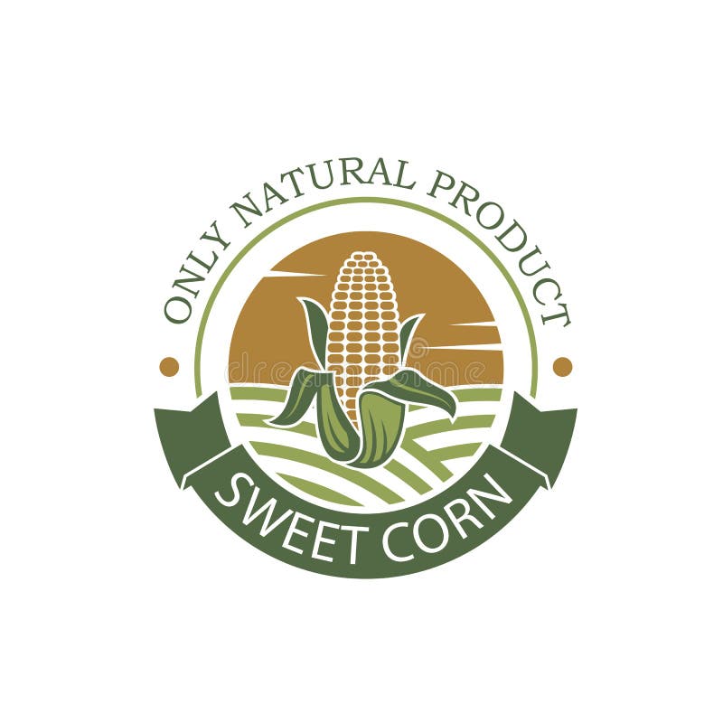 Sweet corn label stock vector. Illustration of sign - 203419235