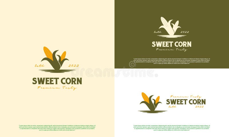 Sweet Corn Logo Design Vintage Retro Stock Vector - Illustration of ...