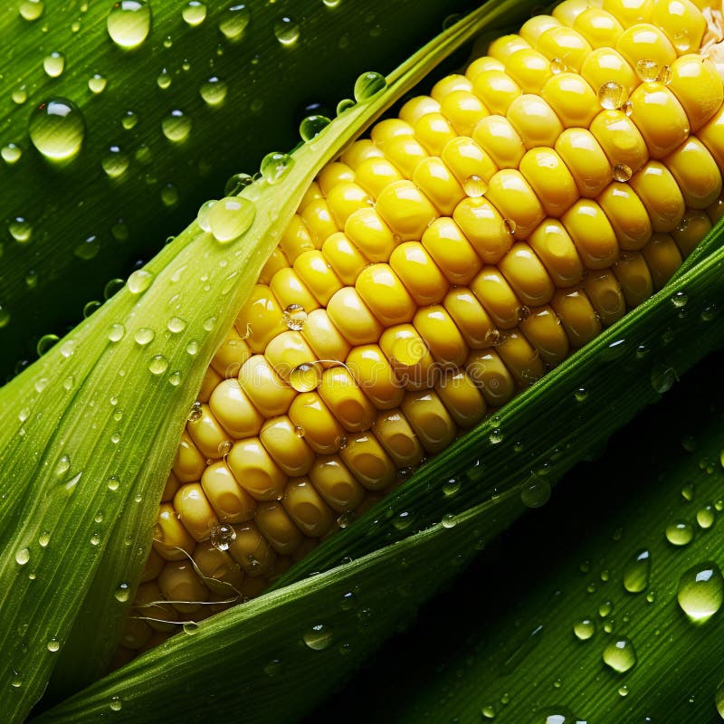 Sweet Corn Maize Ear Closeup Concept Stock Illustration - Illustration ...