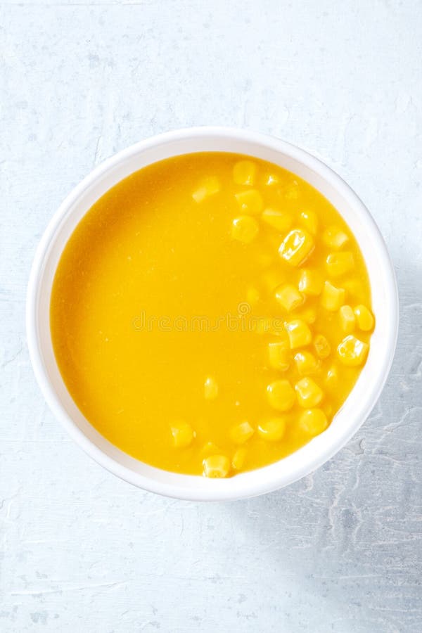 Sweet Corn Puree, Overhead Shot. Organic Vegan Chowder Stock Image ...