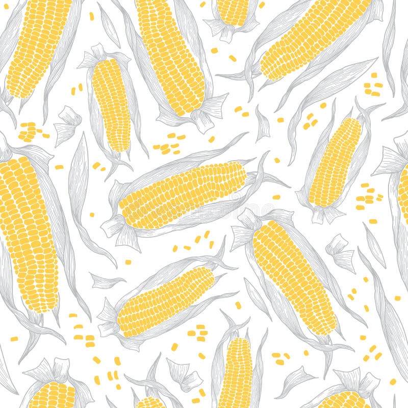 Corn Color Seamless Pattern. Vegetable Background. Stock Vector ...