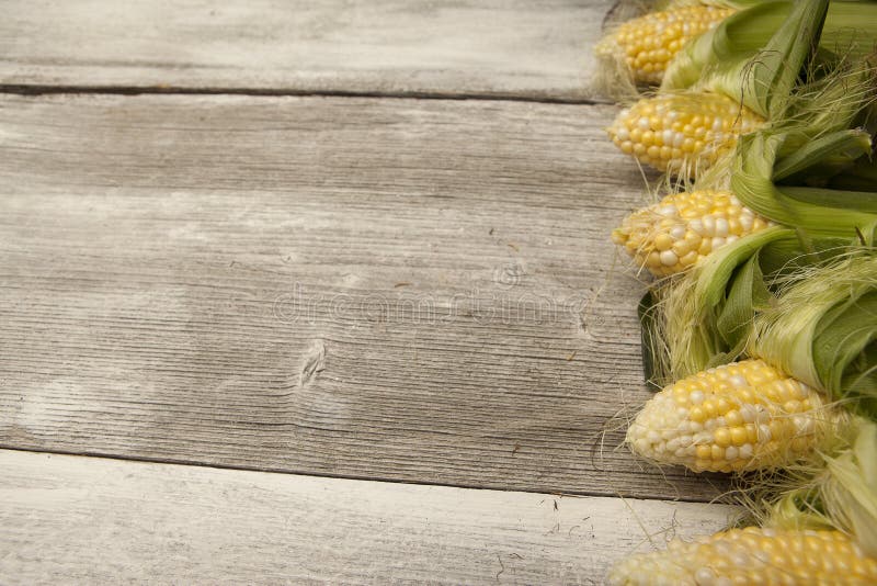 Sweet Corn on a Rustic Table Stock Photo - Image of table, sweet: 57292812