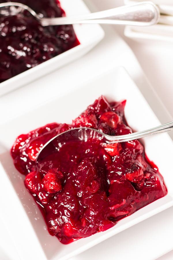 Sweet Cranberry Jam in Ceramic Bowl Stock Image - Image of freshness ...