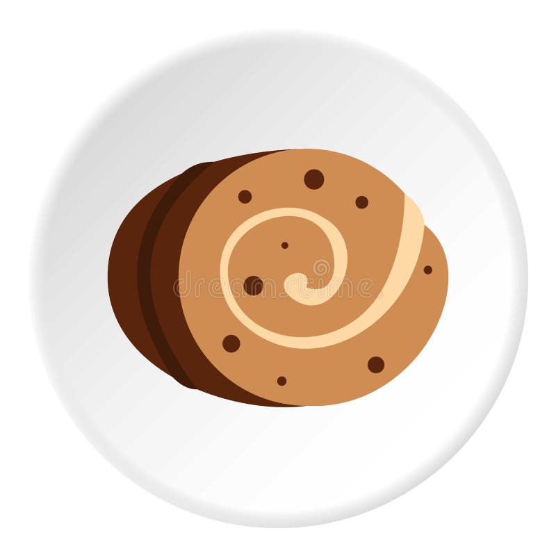 Sweet, Creamy Roll Icon Circle Stock Vector - Illustration of delicious ...