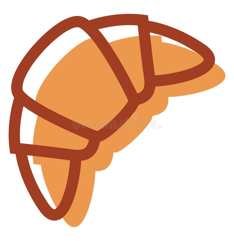Sweet croissant, icon stock vector. Illustration of white - 259786241
