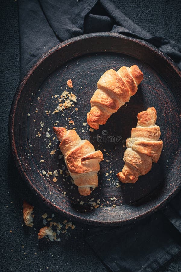 Sweet Croissants Made of Puff Pastry and Chocolate Stock Image - Image ...