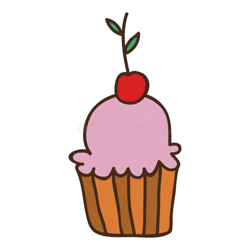 Sweet Cupcake Icon Stock Vector Illustration Of Decorated 80239690