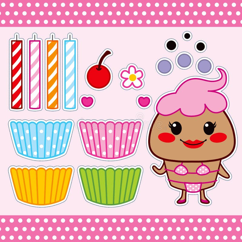 Sweet Cupcake Paper Doll stock vector. Illustration of colorful - 26099834
