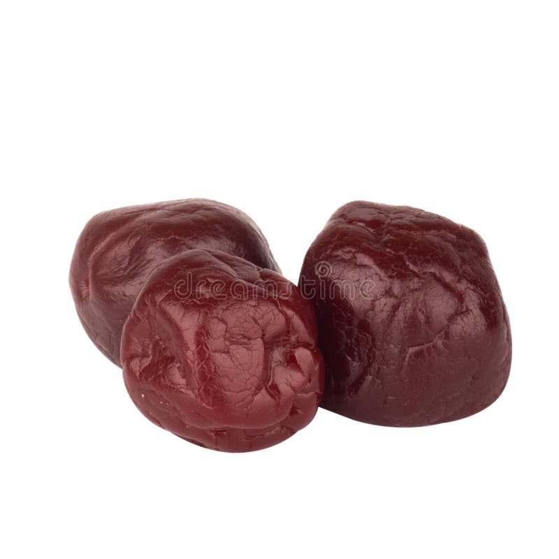 Sweet Cured Plum Isolated on White Background Stock Image - Image of ...