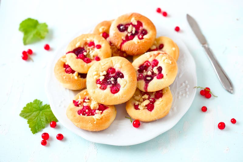 Sweet currant buns stock photo. Image of round, roll - 118968896