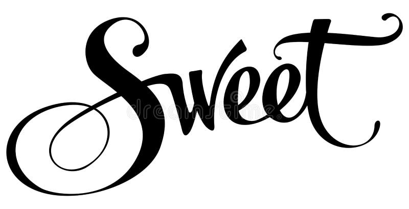 Sweet - Custom Calligraphy Text Stock Vector - Illustration of artistic ...