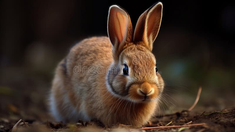 Sweet Cute Baby Bunny. Generative AI Stock Illustration - Illustration ...